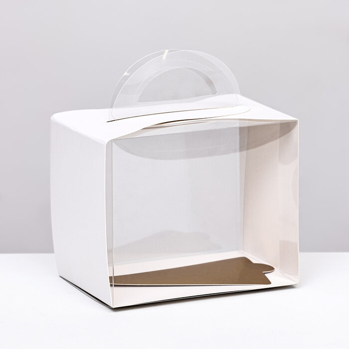 Кондитерская упаковка под пирожное, белая 12 х 8 х 10 см, 9950936