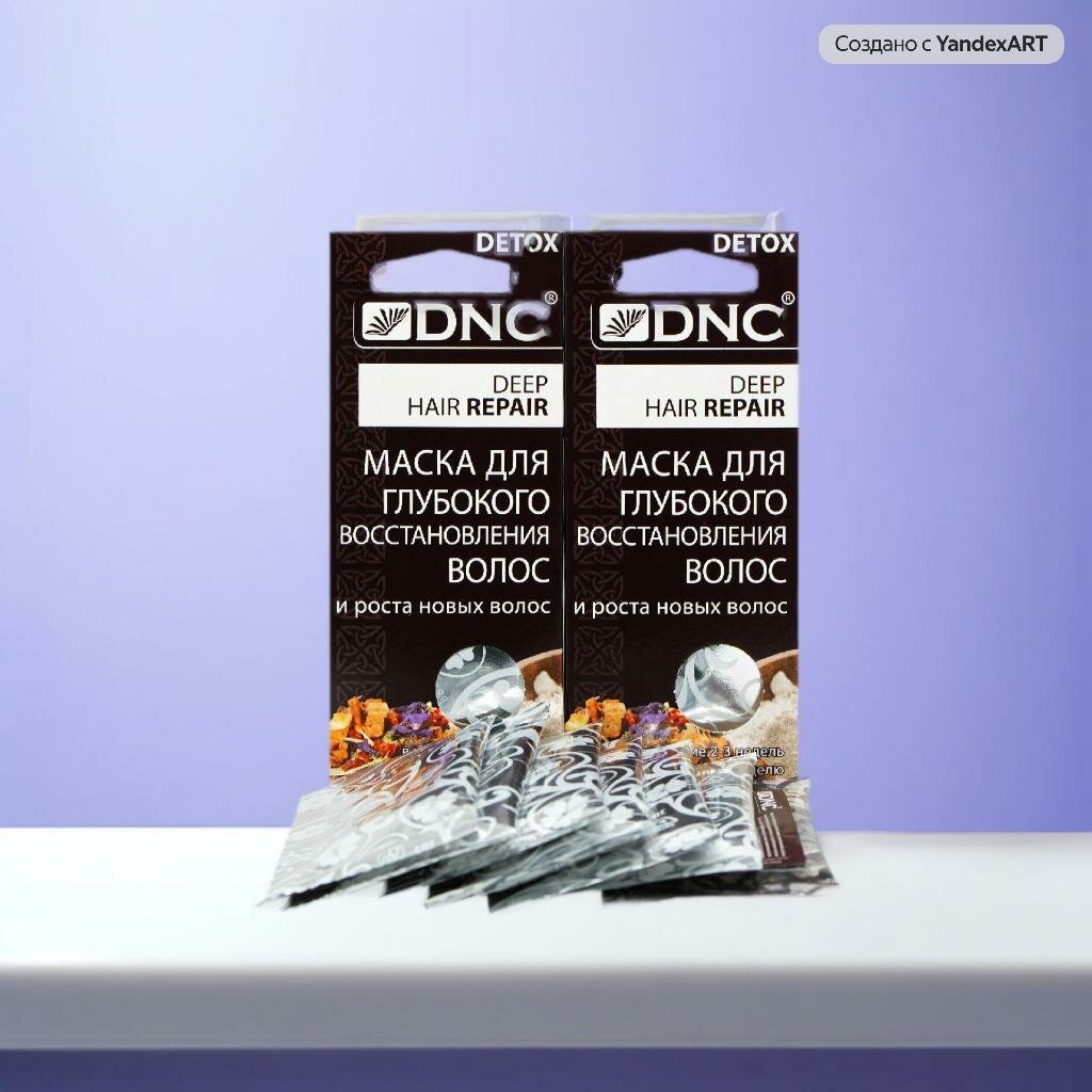 Набор: DNC Маска для глубокого восстановления волос 3*15 мл*2 шт + подарок Масло для волос 15 мл