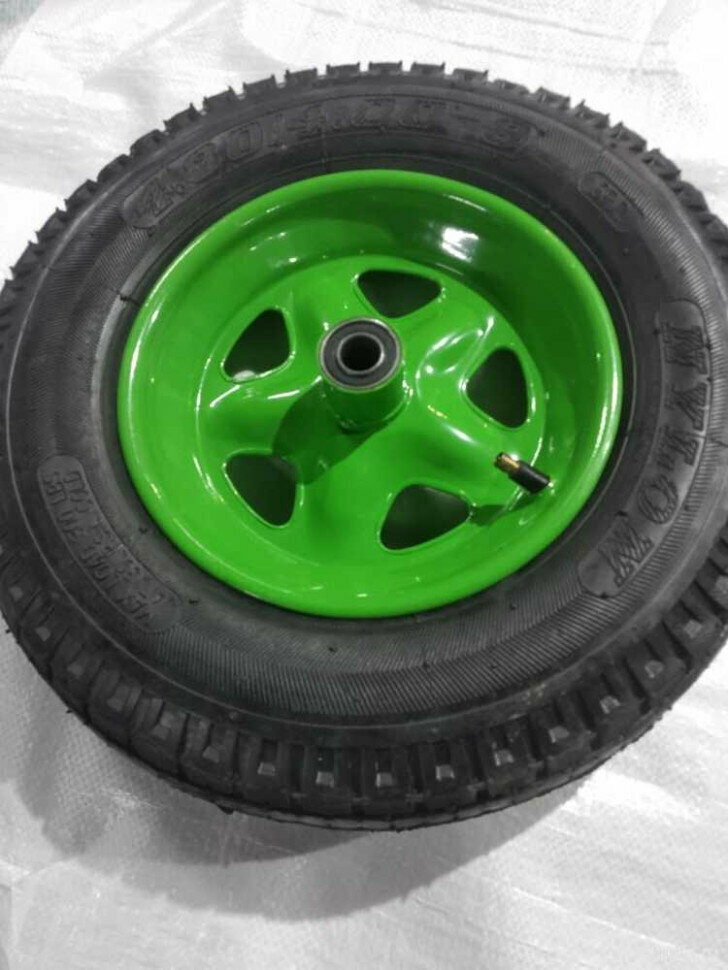 Колесо нейлон NL-3116 МП 16"*4.00-8/16мм зелёное