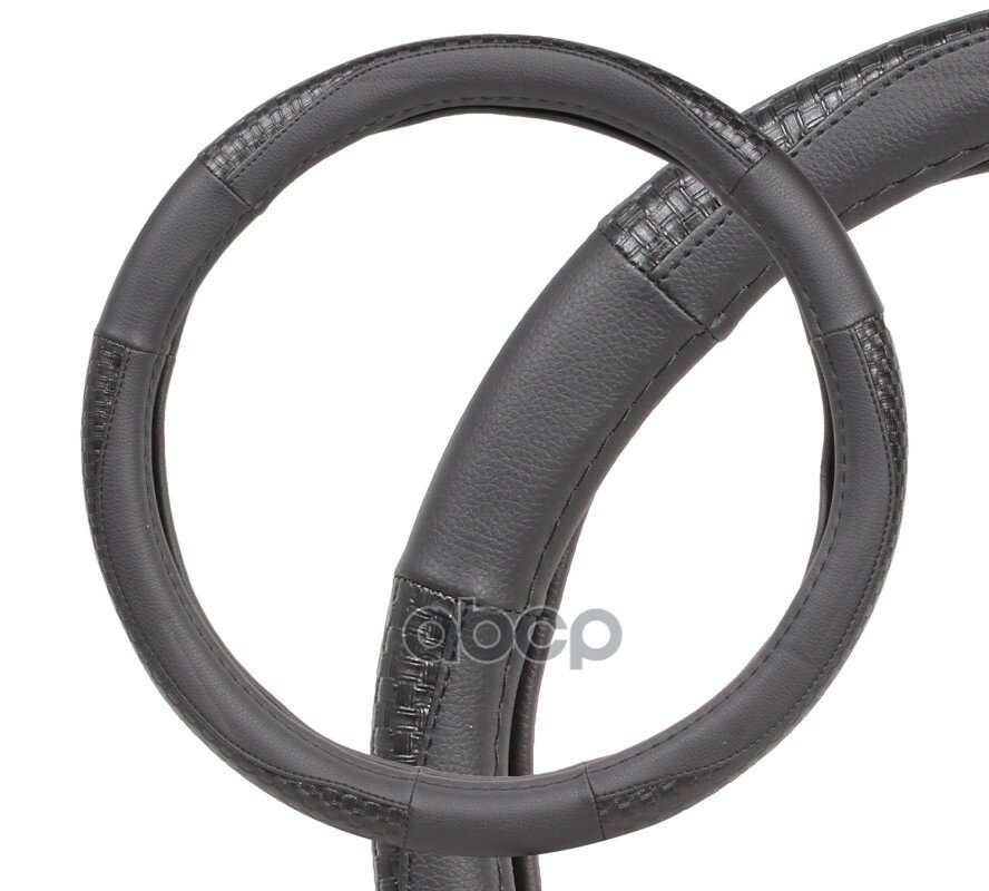 Оплетка на руль, искусственная кожа с тиснением, черная, 38 см / M AIRLINE арт. AWCSL03M