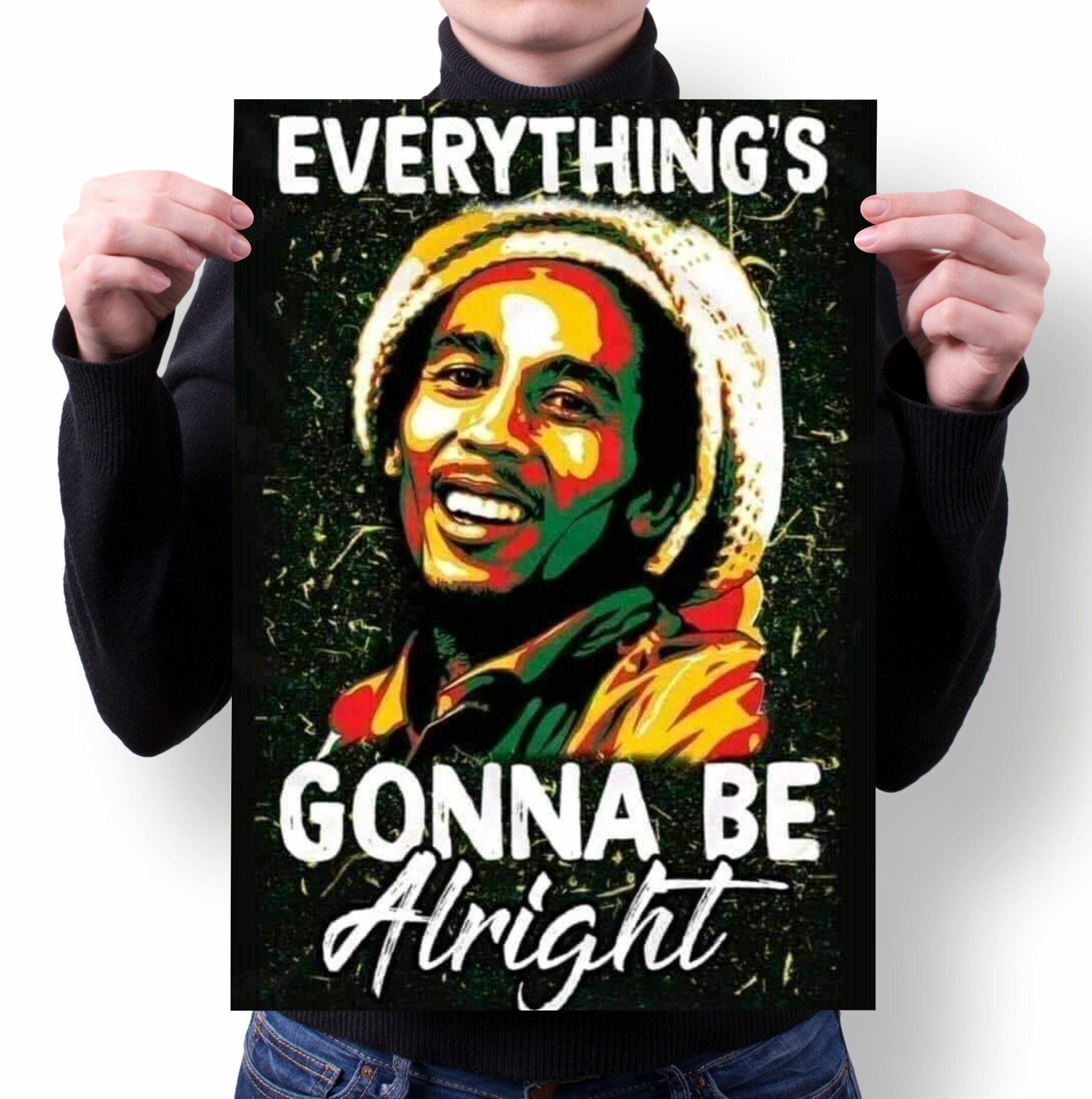 Плакат формата А4 с принтом "Боб Марли"