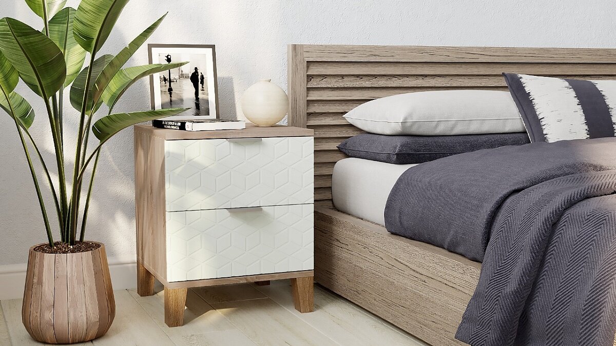 Тумба прикроватная МебельЛэнд24 Марвин Йорк Милк 50x40x50 напольная