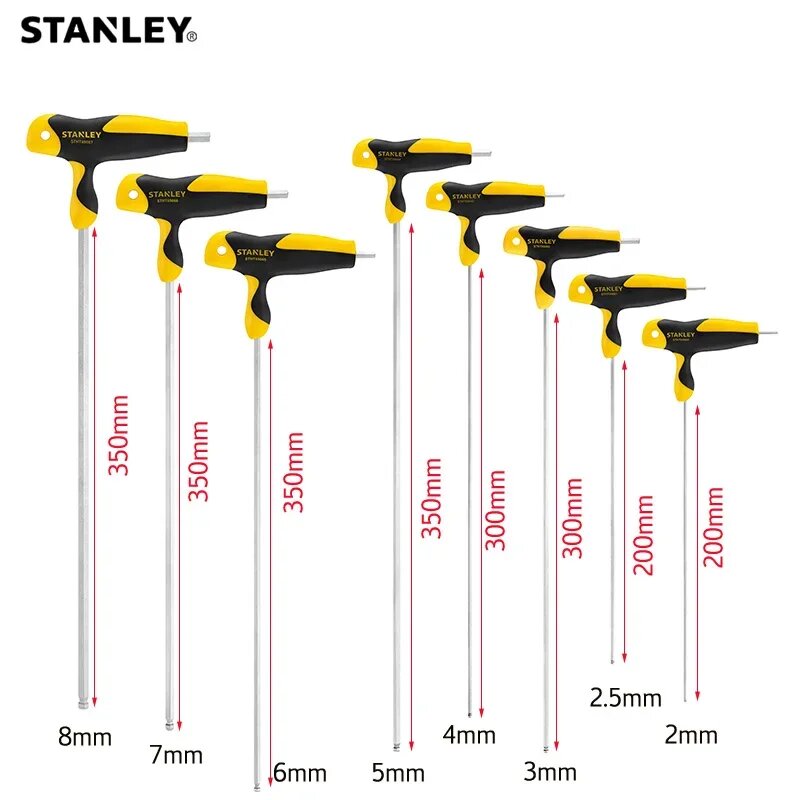 Stanley Шестигранный ключ T 2-8 мм 6mmx1pc ball ended