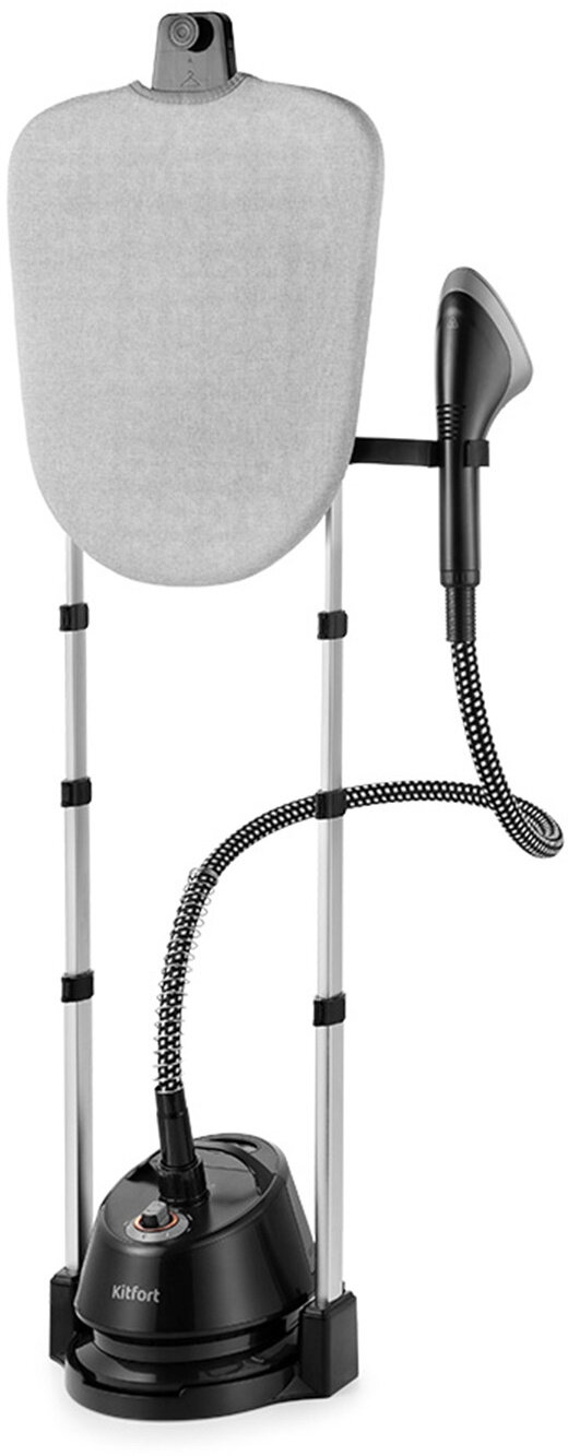 Отпариватель KitFort КТ-9112 черный/серебристый 1580 Вт напольный