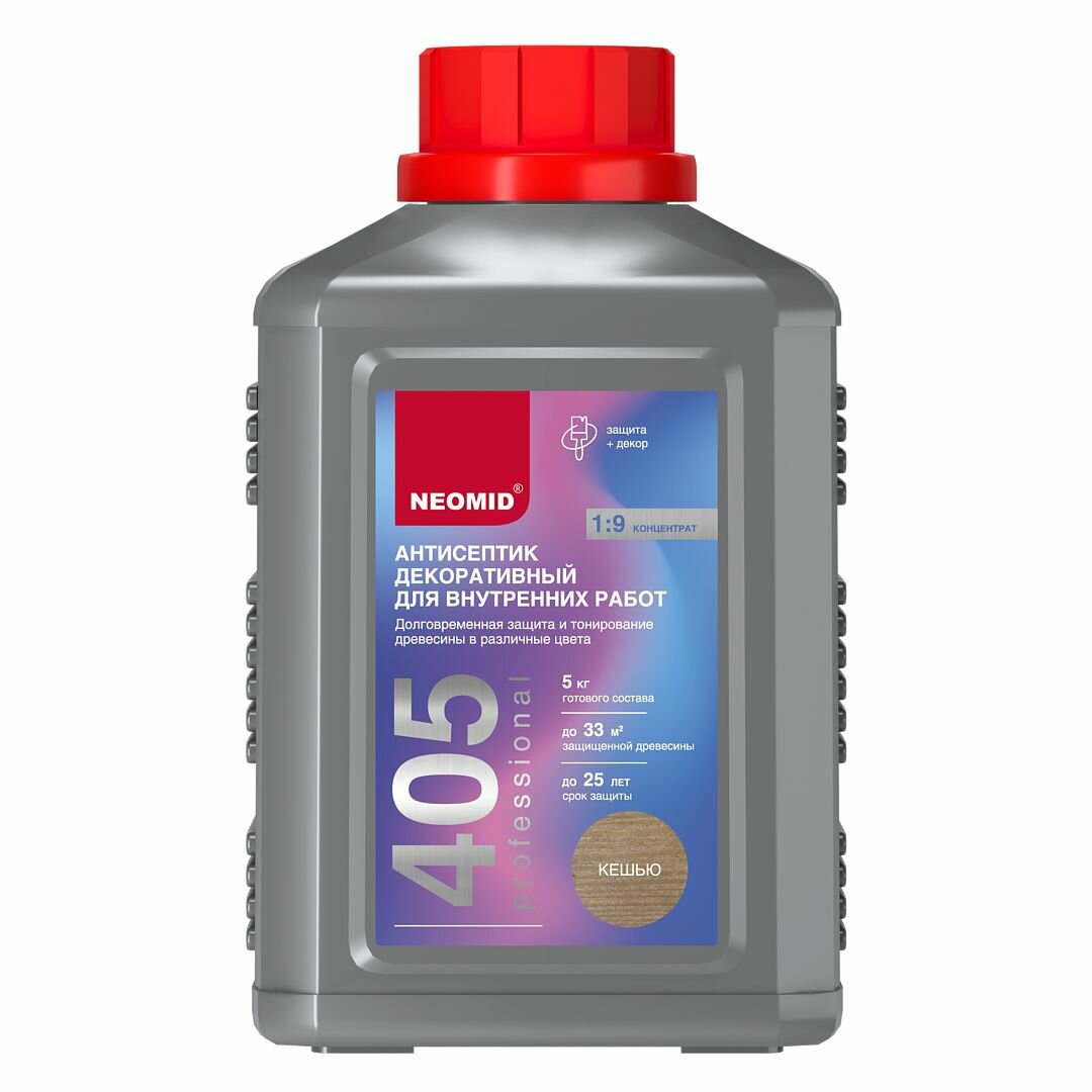 Неомид 405 (0,5 кг.) - декоративный антисептик для внутренних работ (кешью)