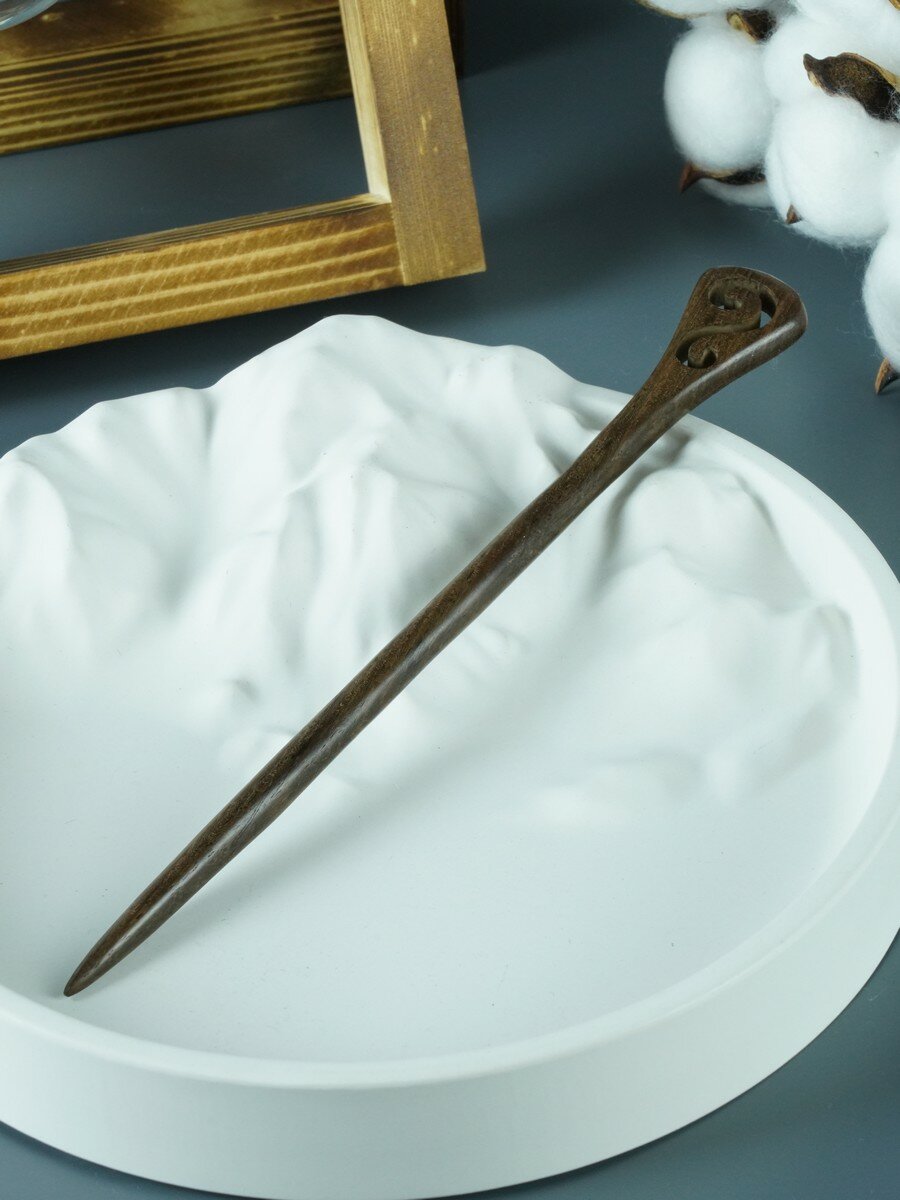 Китайская палочка, шпилька для волос. Из дерева, сандаловая 17 см.