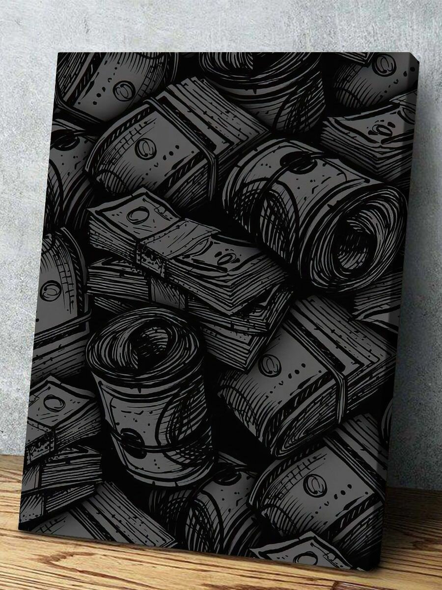 Картины для интерьера 60х80 Деньги купюры