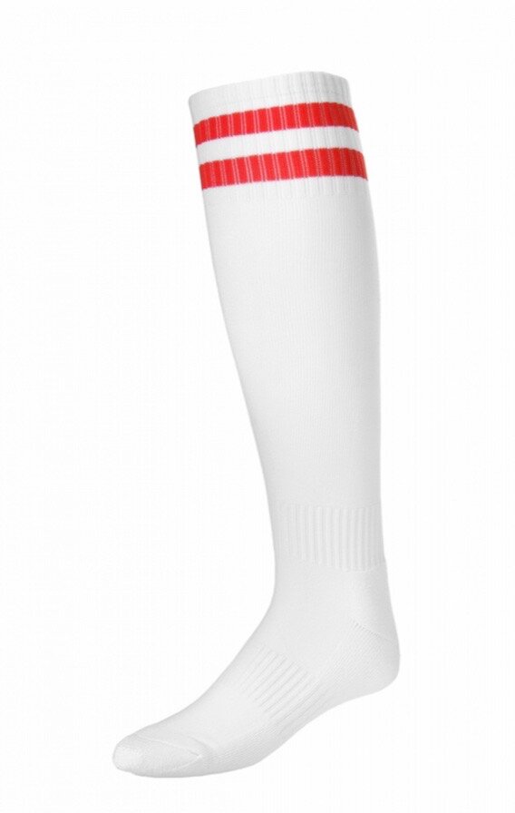 Гетры белые с красными полосками