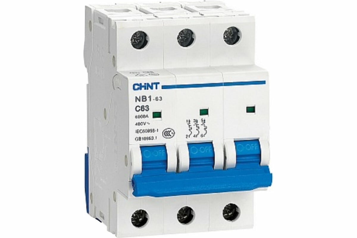 CHINT NB1-63 3P 20A 6кА автоматический выключатель характеристика C для щитов