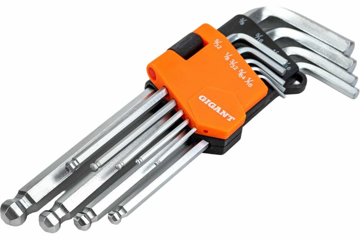 Gigant grf-121 Набор шестигранных дюймовых ключей 9 шт из хромомолибденовой стали