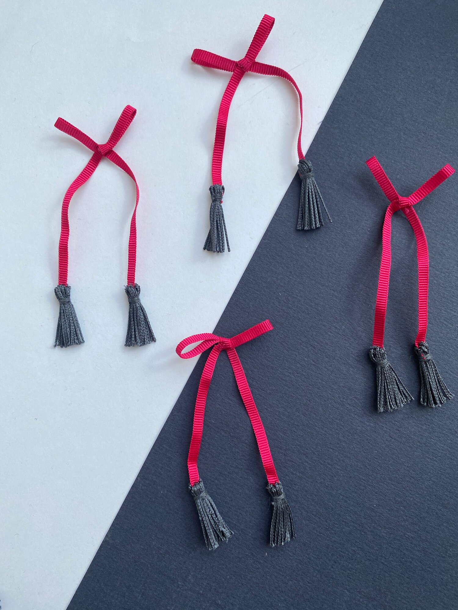 Бантики для шитья, репсовая лента, длина 8 см, ширина 2,5 см, 10 шт.