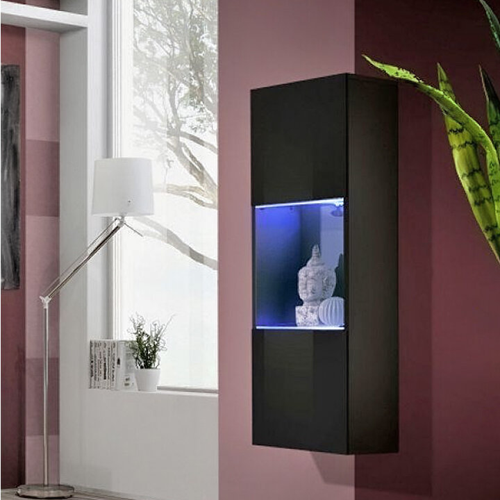 Витрина Лана 22 МДФ (черная) NEW 40x29x126 см, черный GOODFORM