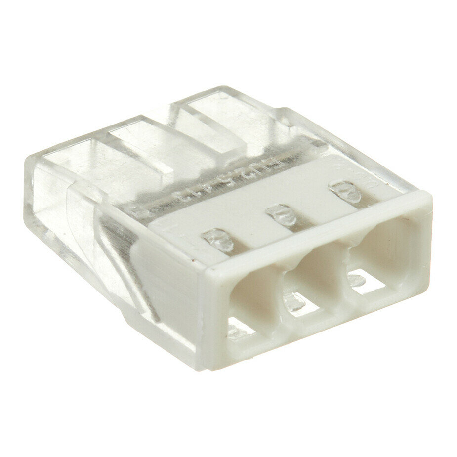 Клемма на 3 провода 0,5-2,5 кв. мм самозажимная без пасты (20 шт.)