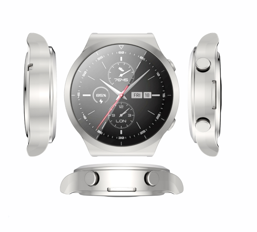 Чехол-кейс-пенал MyPads для умных смарт-часов Huawei Watch GT 2 Pro тонкий силиконовый с противоударными свойствами серебристый