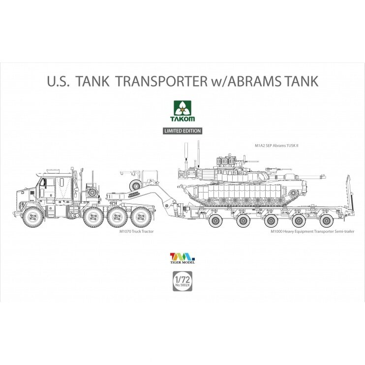 5002X 1/72 M1070 & M1000 70 Ton Tank Transporter w/ Abrams TANK Limited