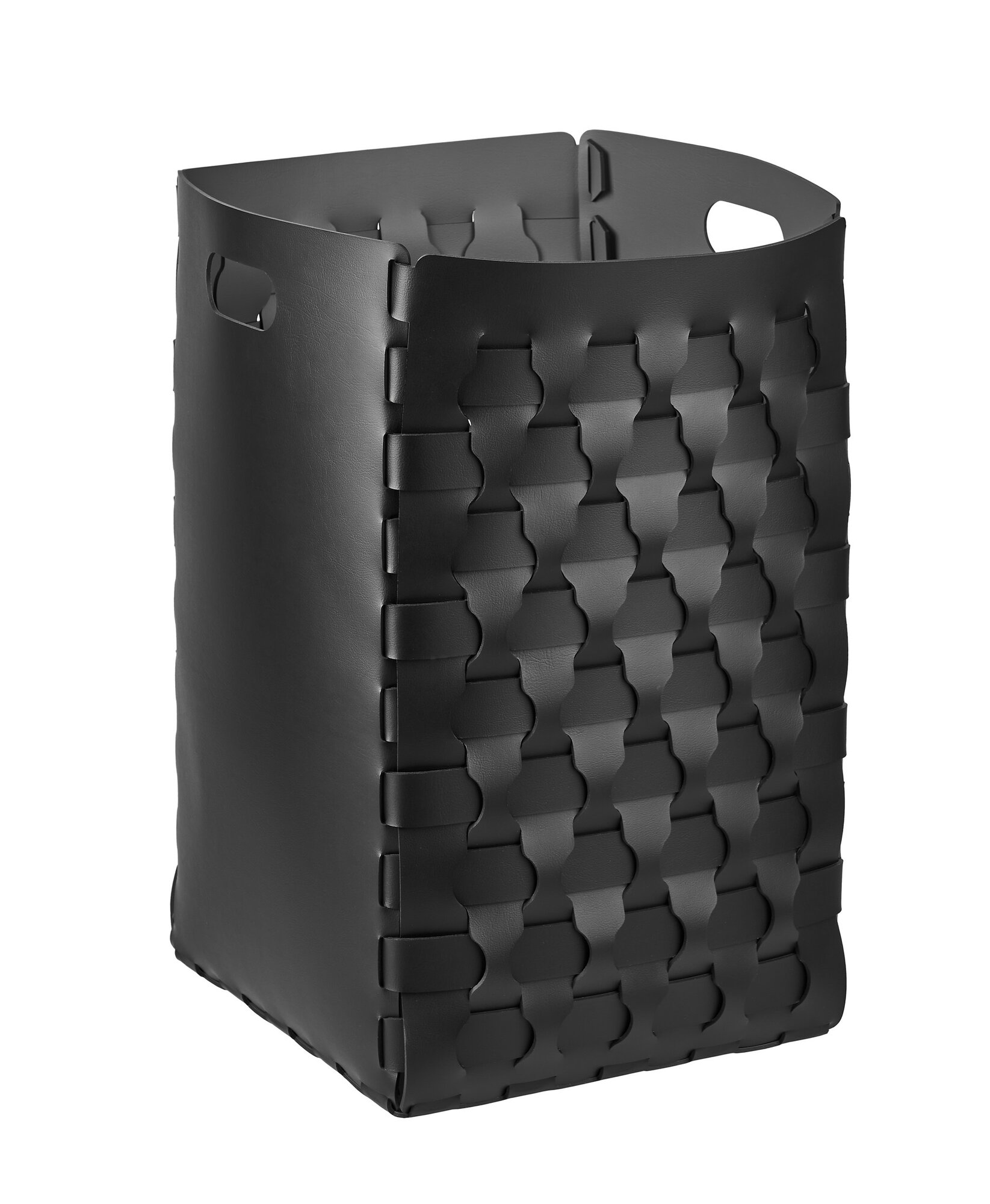 Корзина Dubai 35x35x57 из натуральной кожи, цвет: черный