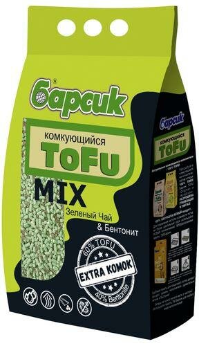 TOFU MIX Зеленый Чай & Бентонит Наполнитель комкующийся 4.54л 15%