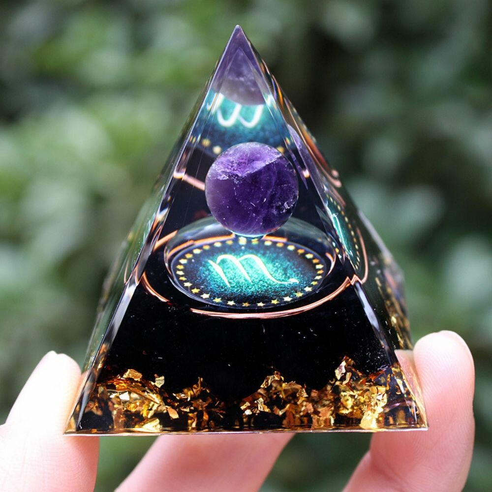 Кросс-бордерные горячие продажи натуральных кристаллов, эпоксидной смолы, 12 констелляций, кристаллические пирамиды, украшения, двенадцать констелляций чакр