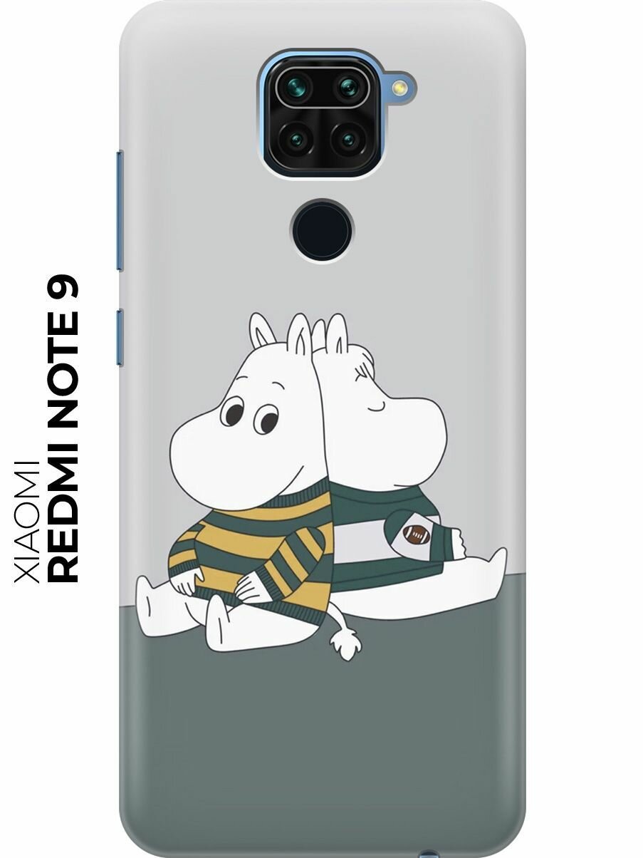 Силиконовый чехол Муми-тролли на Xiaomi Redmi Note 9 / Сяоми Редми Ноут 9