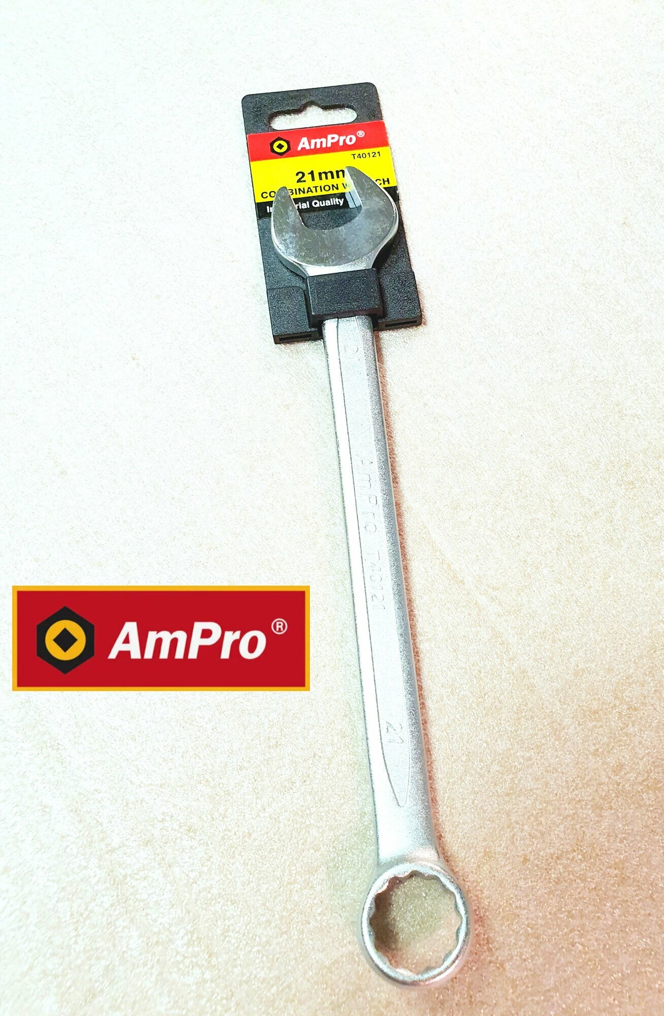 Ключ комбинированный 21х21мм AmPro (T40121) CrV, хромированный