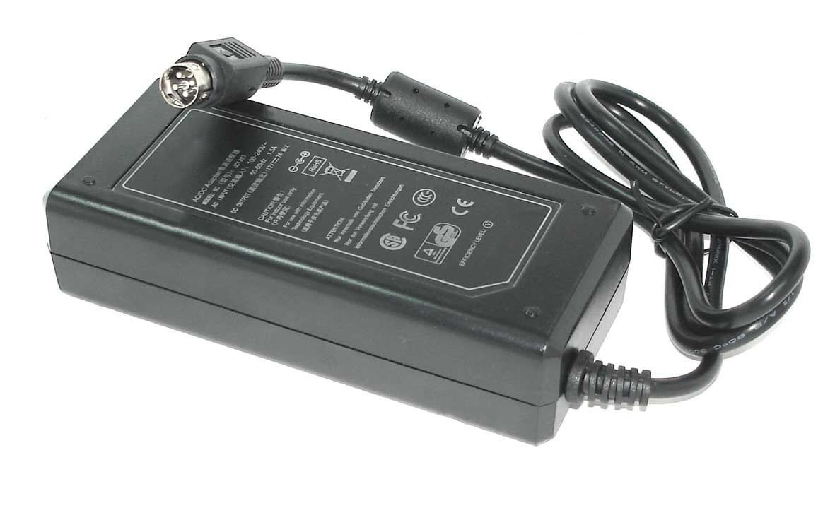 Блок питания (сетевой адаптер) для монитора 12V 7A 84W 4 пин male черный, с сетевым кабелем