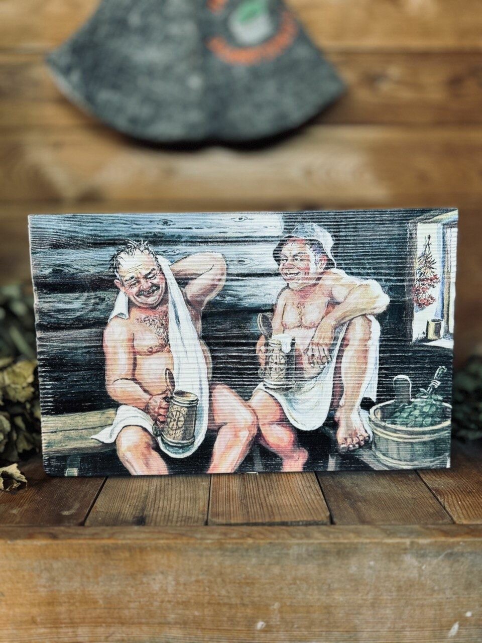 Табличка для бани - На пару 20х30см