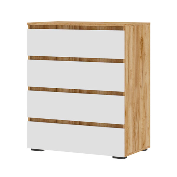 Комод для одежды Хелен КМ 02 Комод 802 4 ящика (802х958х460), белый/дуб крафт золото