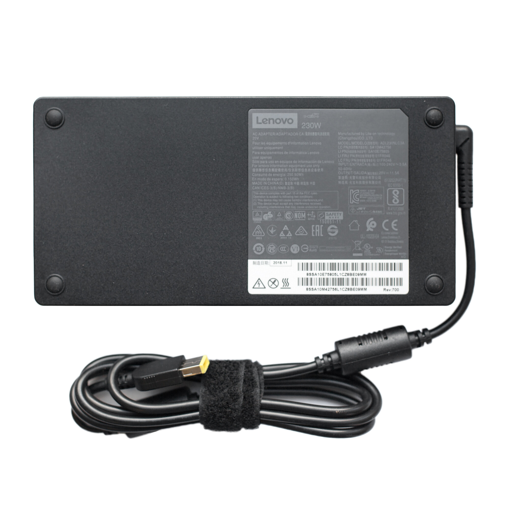 Блок питания для ноутбука 20V 11.5A Lenovo LOQ 15IRX9 / Lenovo LOQ 15IRH8 / Lenovo LOQ 15APH8 / Lenovo Legion 5 15ACH6H / Lenovo Legion 5 15ACH6 / Lenovo Legion 5 15IAH7H / Lenovo Legion 5 15ACH6A / Lenovo Legion 5 15ARH7H - зарядка 230W