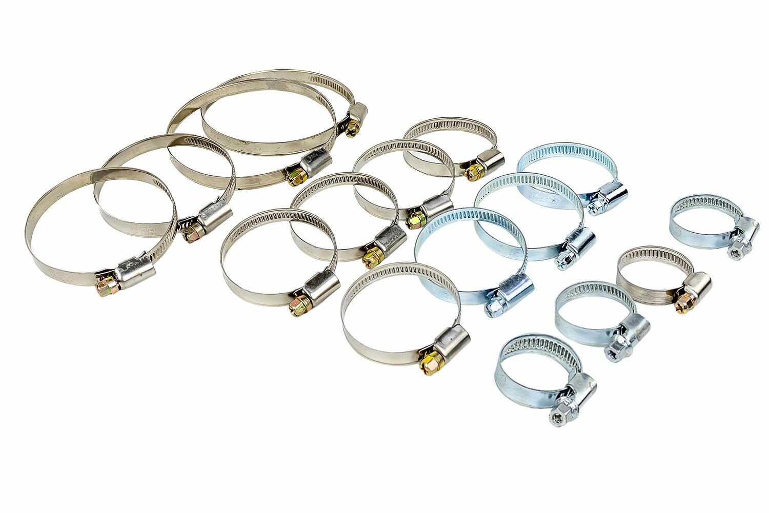 Комплект червячных (винтовых) хомутов патрубков инжекторного двигателя для ВАЗ 2107