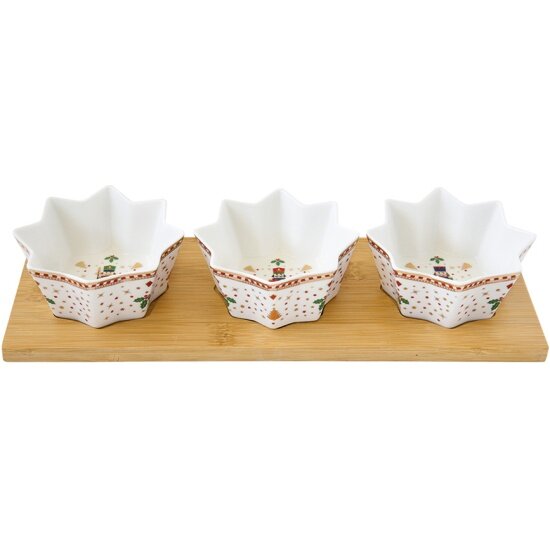 Набор из 3 салатников Easy Life "Щелкунчик" 34х12 см на подставке EL-R2183/NUTC