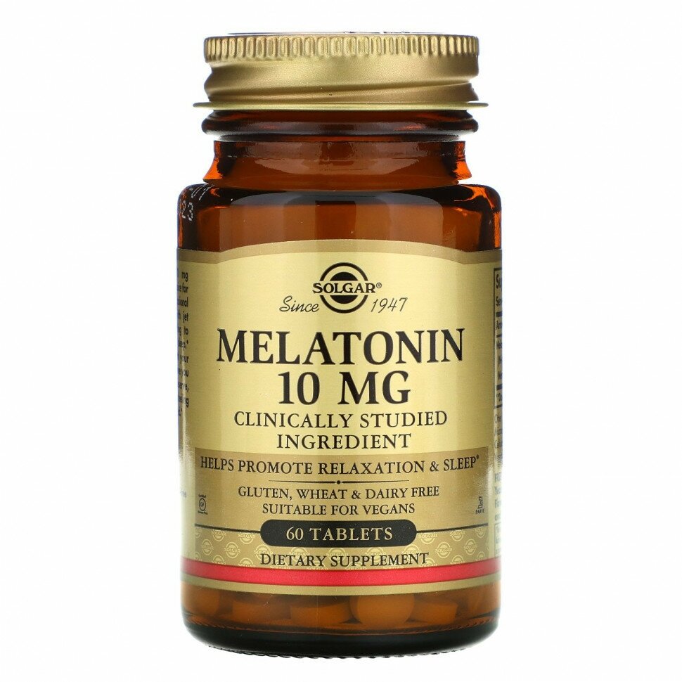 Solgar Melatonin 10 мг 60 таблеток — фото 1