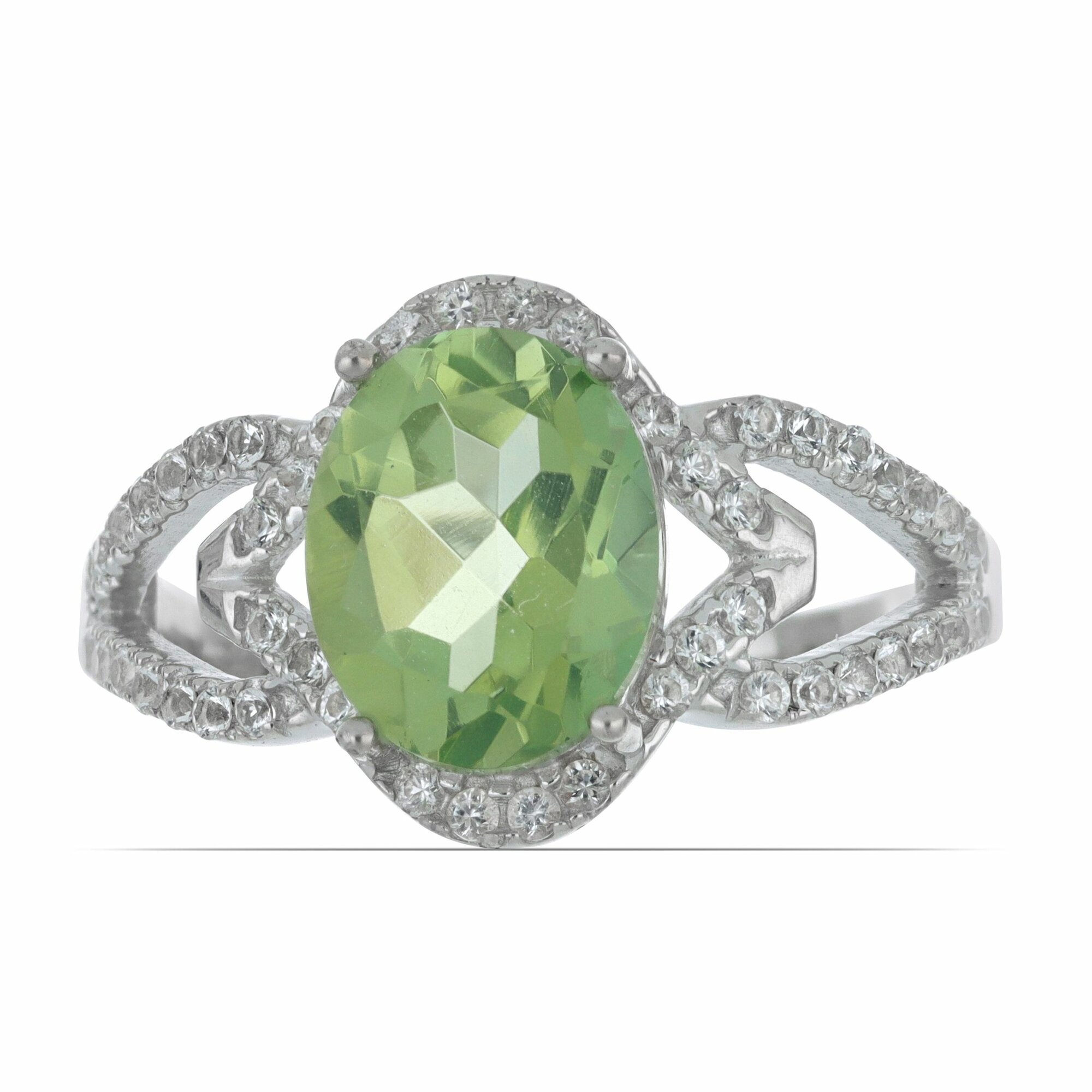 Кольцо, серебро, 925 проба, родирование, топаз, кварц