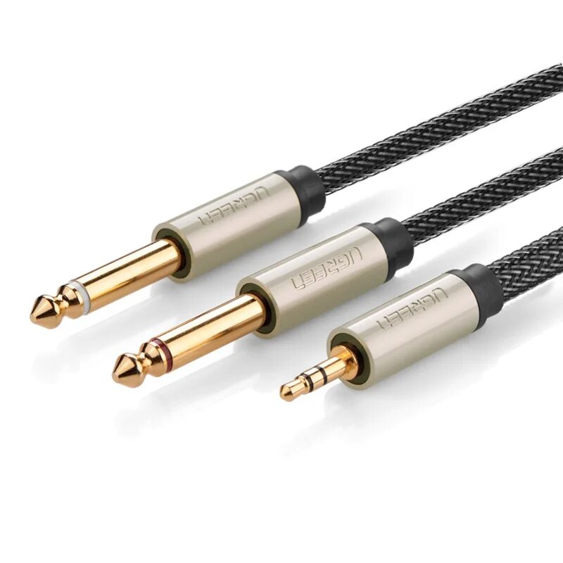 Ugreen AV126 Позолоченный аудиокабель 3,5 мм - 2х6,35 мм 3 м