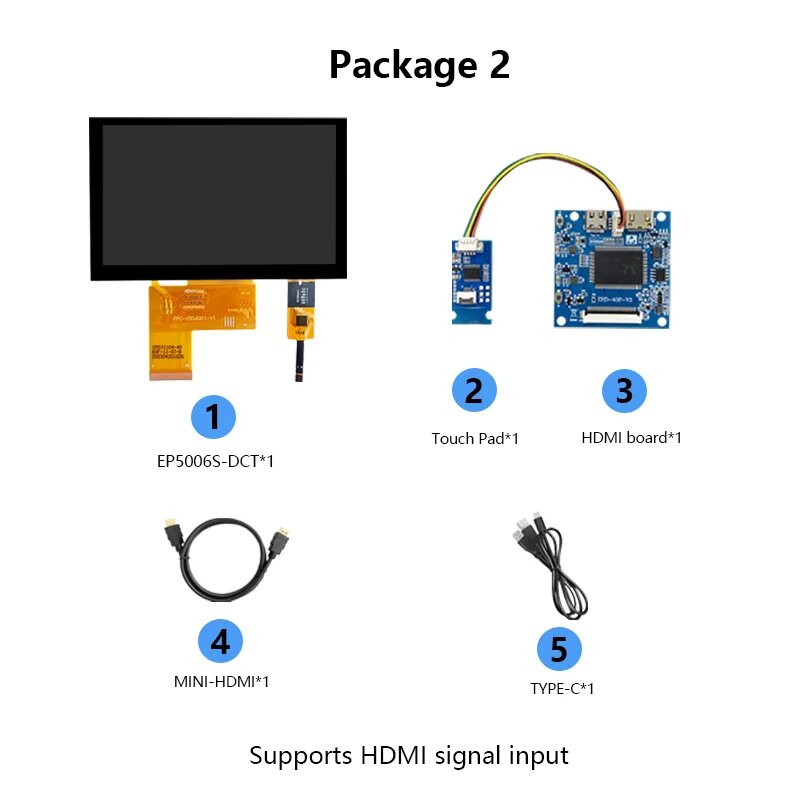 POWKITO 5-дюймовый сенсорный ЖК-монитор 800x480