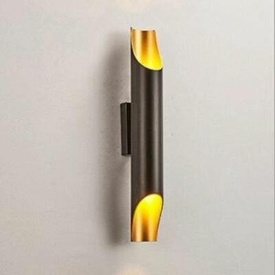 Современное алюминиевое изголовье кровати, настенный светильник в форме факела, черный, 40 см, теплый свет