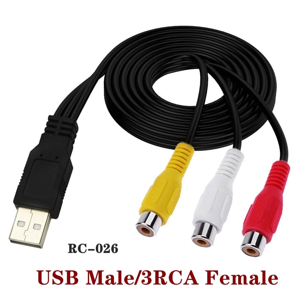 UXG Адаптер USB на 3 RCA 20cm, RC-026