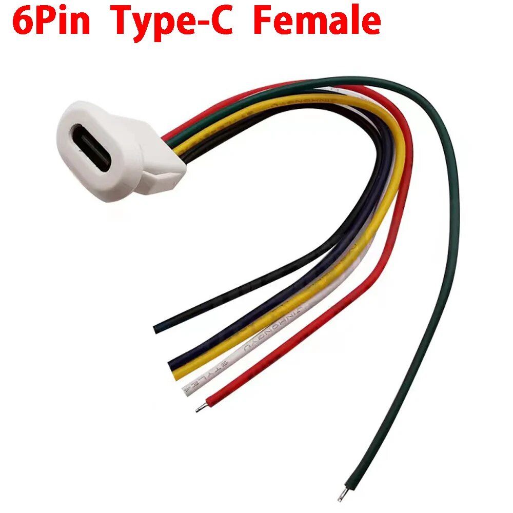 Водонепроницаемый USB Type-C разъем LAJQTAO JQ-162D 6Pin