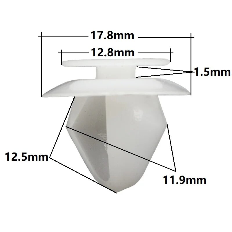 Крепежные клипсы KE LI MI 50x белые пластиковые для внутренней отделки дверных панелей автомобилей Peugeot Citroen