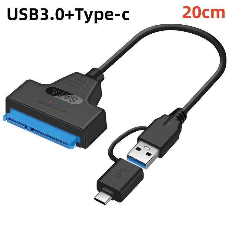 ConnectFit Кабель USB C SATA 3 для 2,5-дюймового HDD/SSD USB3.0 Type-c22cm