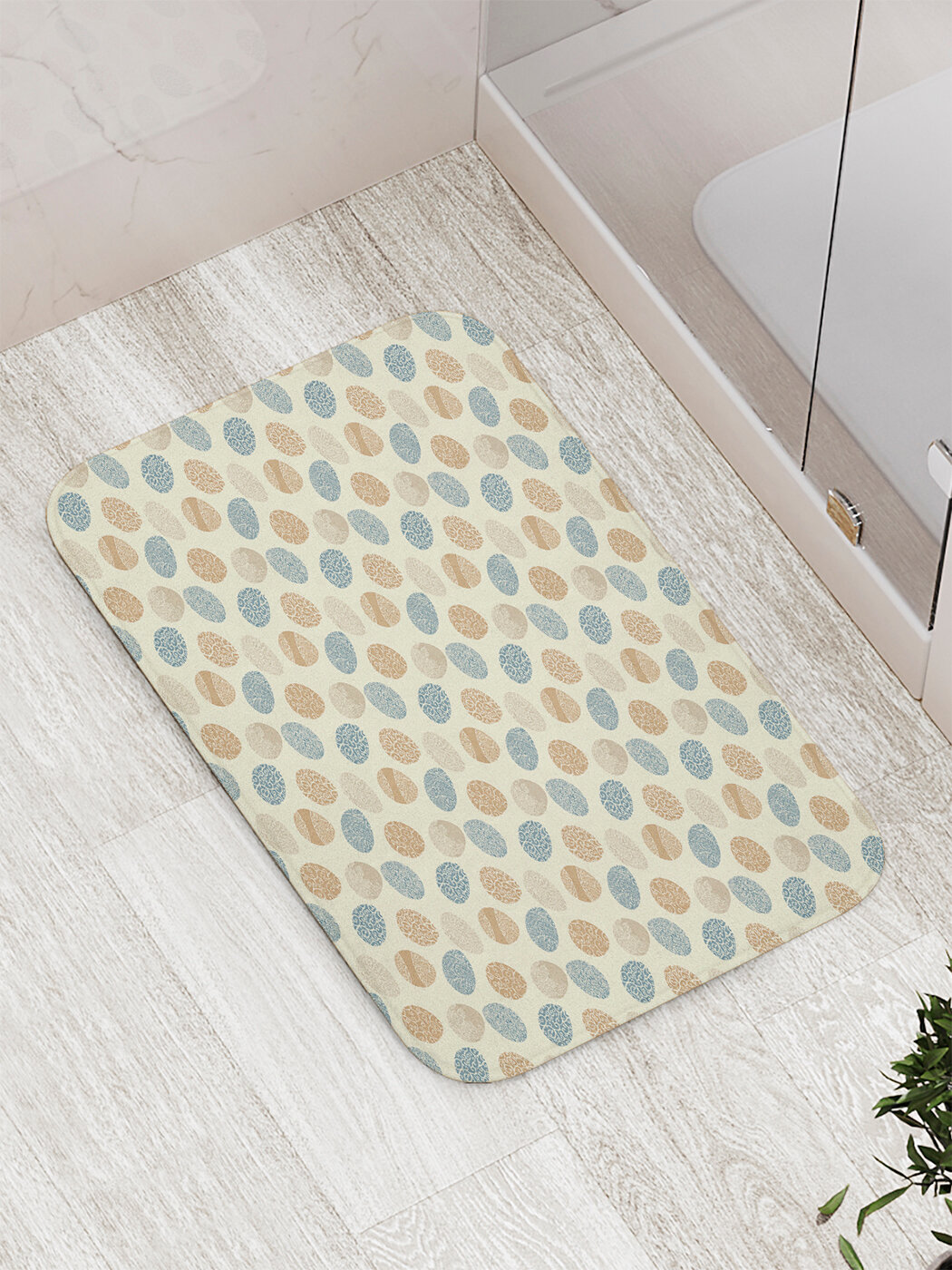 Коврик для ванной комнаты, туалета "Пасхальные яйца" противоскользящий, 52х77 см, JoyArty