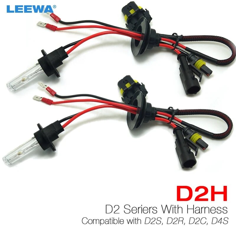 LEEWA 2 шт. 35 Вт D2H HID ксеноновые лампы, совместимые с D2S/D2R/D2C/D4S для модернизации # 6000K