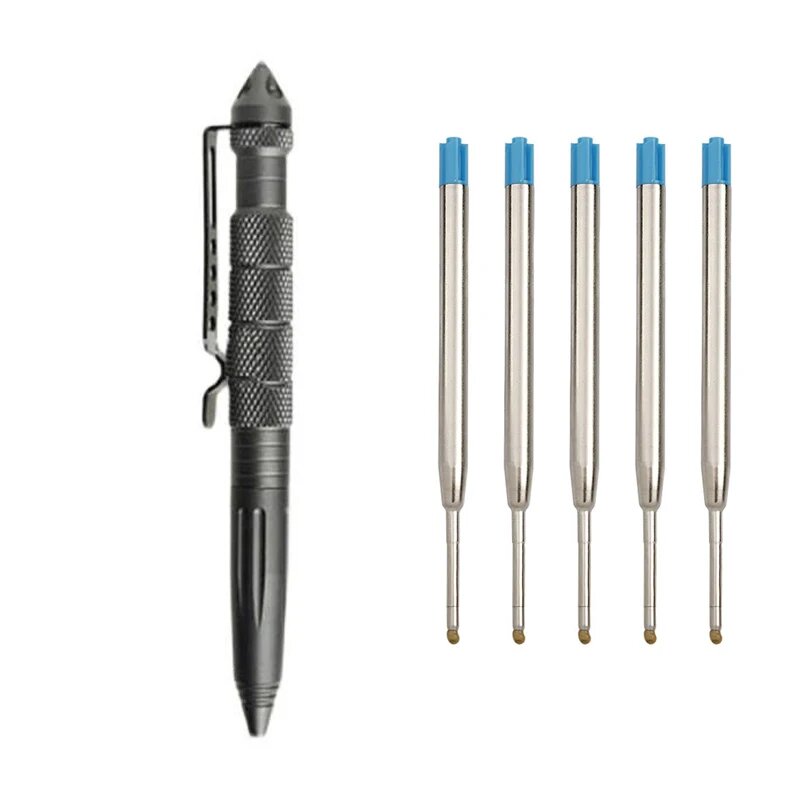 Металлические тактические шариковые ручки Gray with 5 Refills
