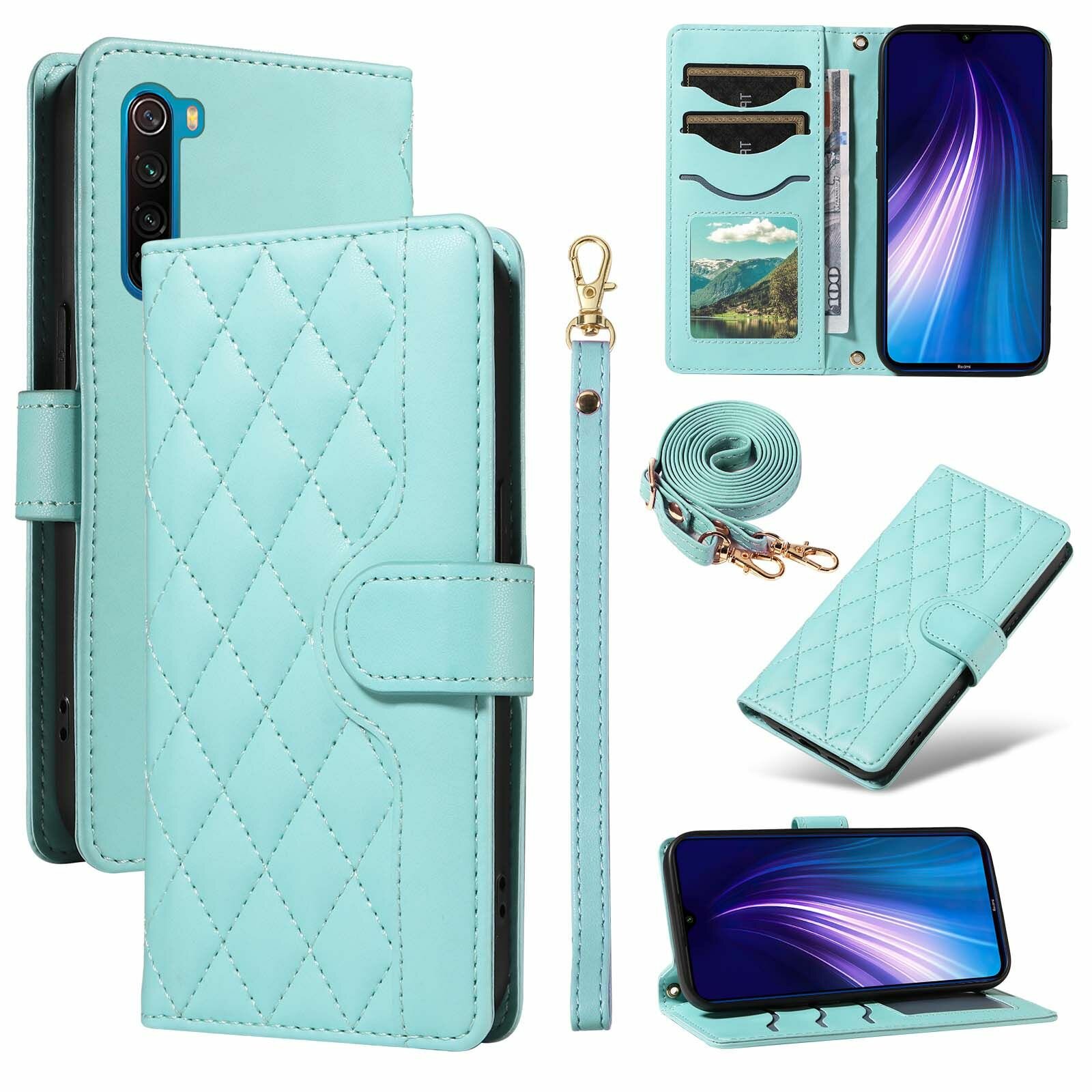 YIKATU Кожаный Чехол Для Xiaomi Redmi Note 8 и Note 8 (2021) / Редми Нот 8 и Редми Нот 8 (2021) С визитницей из экокожи, модный, против падения, подарочный, элитный, книжка