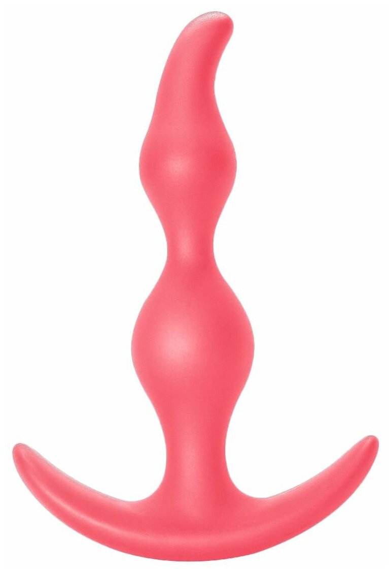 Lola Games Розовая анальная пробка Bent Anal Plug Black - 13 см. Розовый