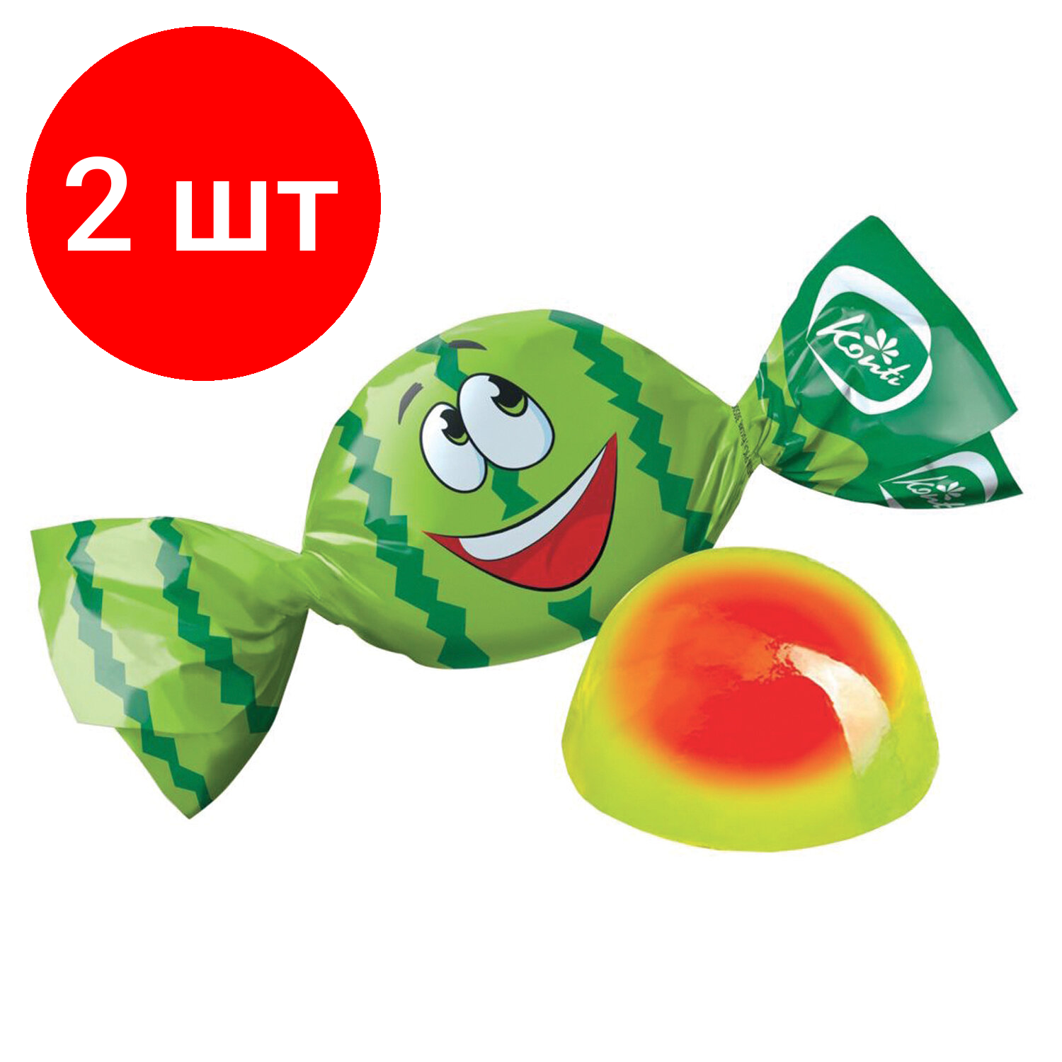 Комплект 2 шт, Конфеты желейные живинка со вкусом арбуза, 1000 г, пакет, 9287