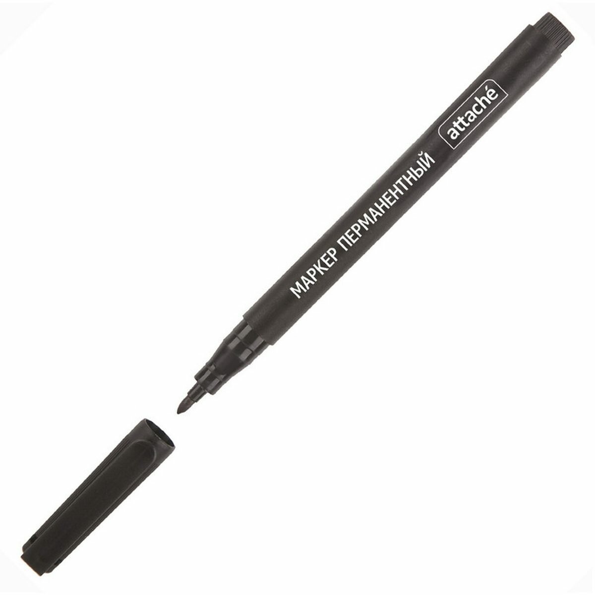 Маркер перманентный Attache (1мм, круглый наконечник, черный)