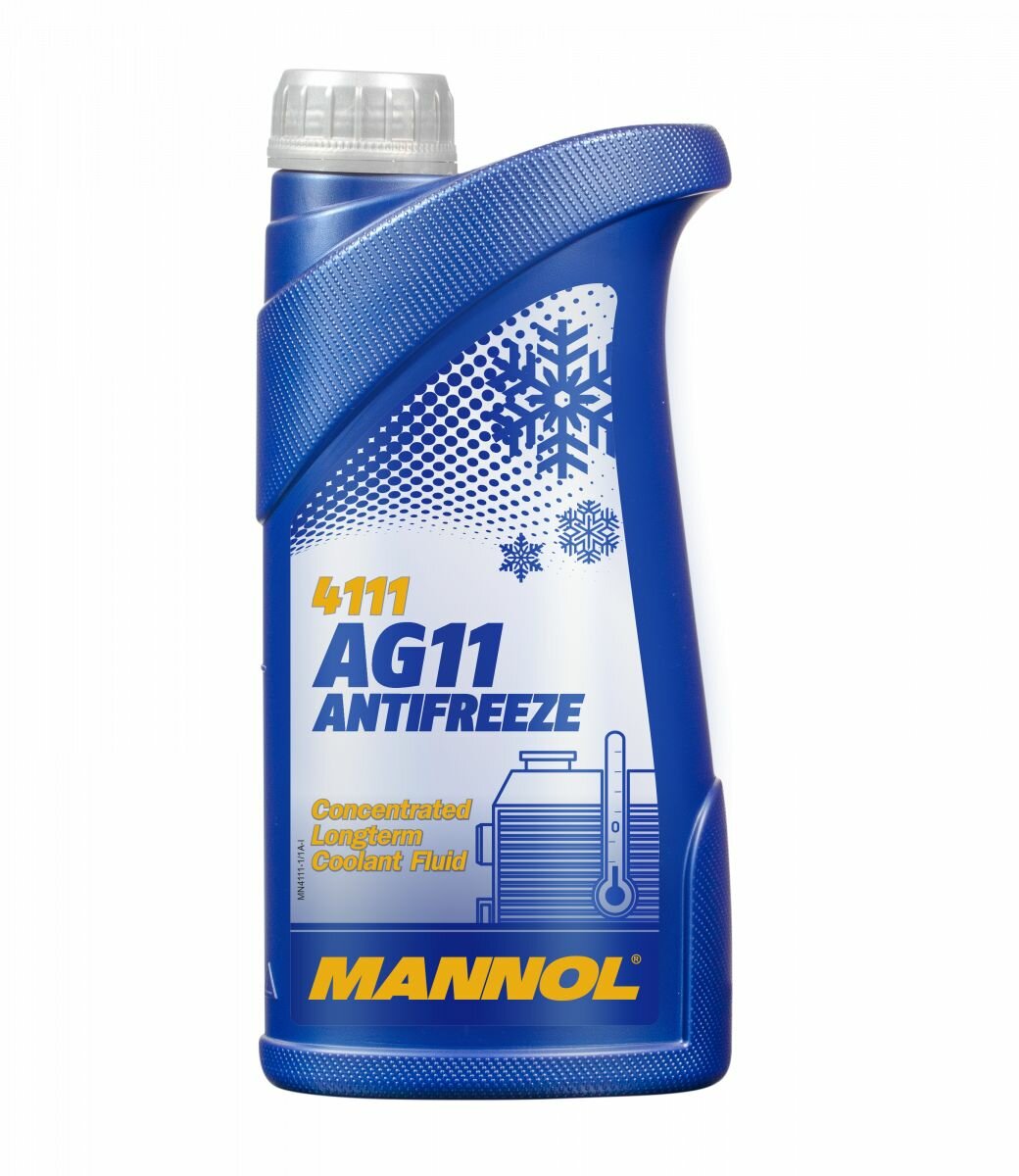 Антифриз MANNOL Antifreeze AG11 Longterm 4111 - 1 л, минеральный, концентрат, синий