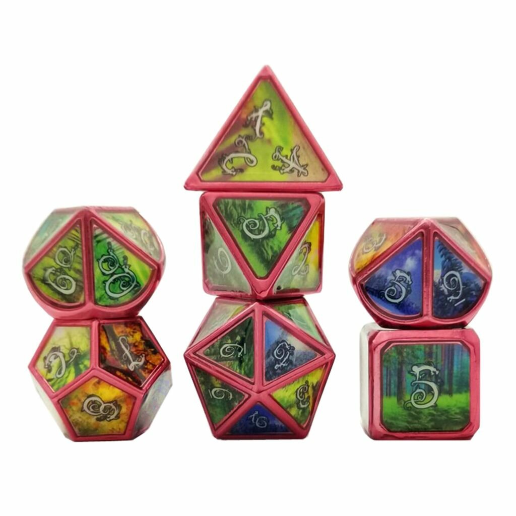 7pcs Deluxe Metal Metaledral Board Game Set для Party RPG