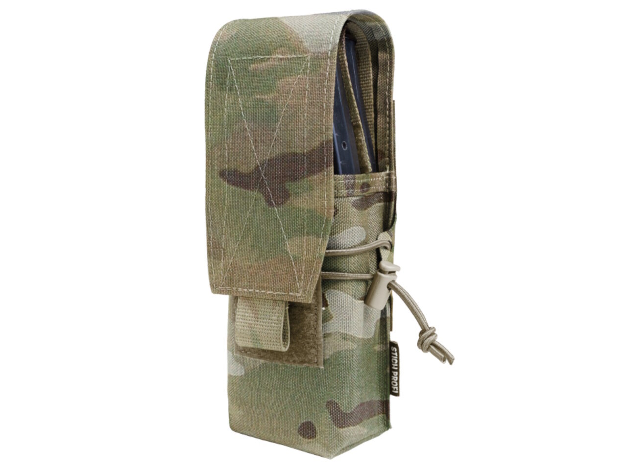 Подсумок Stich Profi на 1-2 магазина с эластичным жгутом, облегченный вер. 3 (FASTCLIP MOLLE SYSTEM), Multicam