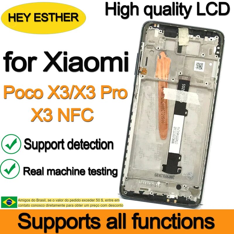 Дисплей POCO X3 Pro LCD для XIAOMI POCO X3 NFC, сенсорный экран, дигитайзер, Original No Frame